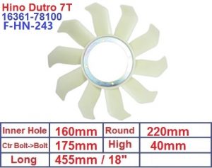Fan Blade-Hino Dutro NO4C - MTT AUTO PARTS SDN BHD
