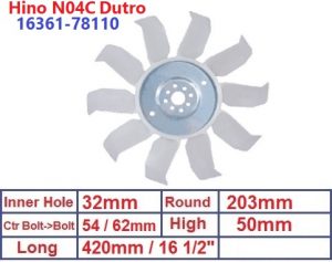 Fan Blade-Hino Dutro NO4C - MTT AUTO PARTS SDN BHD