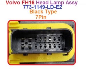 Volvo FH16 V4 Head Lamp Assy-7Pin Black - MTT AUTO PARTS SDN BHD