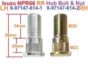 Hub Bolt & Nut-Isuzu NPR66 ( Rr ) - MTT AUTO PARTS SDN BHD
